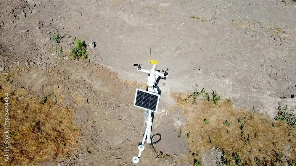 Solar powered independent standalone weather station with wind vane ...