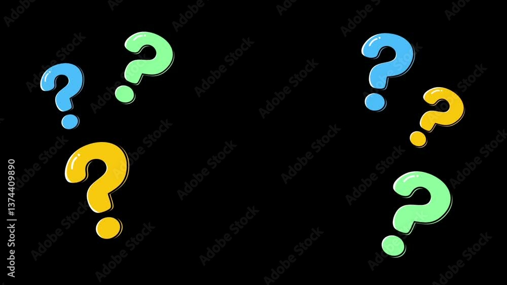 question mark icon animation. Cartoon comic questions marks flying ...