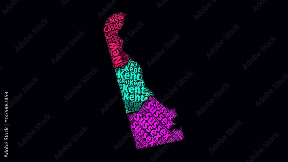 Delaware Intro Video. Counties Word Clouds Animation. Delaware counties ...