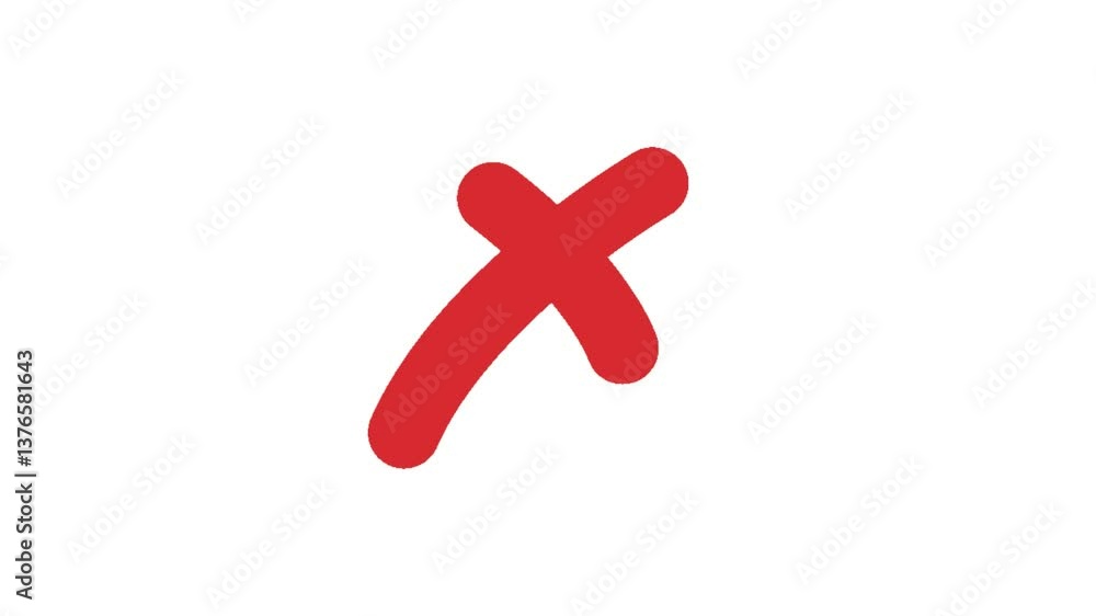 Vidéo Stock Red cross mark symbol animation. cross icon animation. Red ...