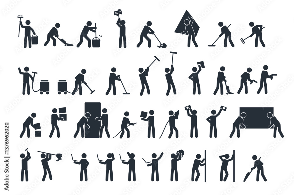 Poster A simple pictogram of cleaning – Wall Art | UkPosters