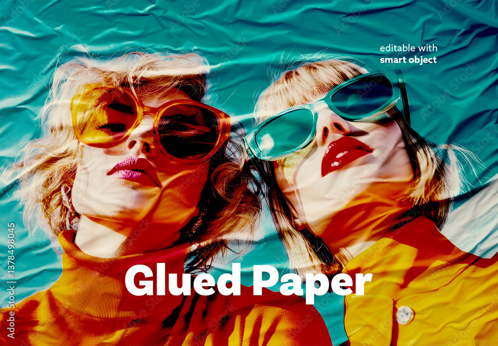 Glued Paper Effect Stock Template | Adobe Stock