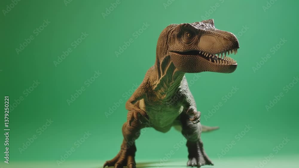 Realistic tyrannosaurus rex toy figure moving its head and body ...