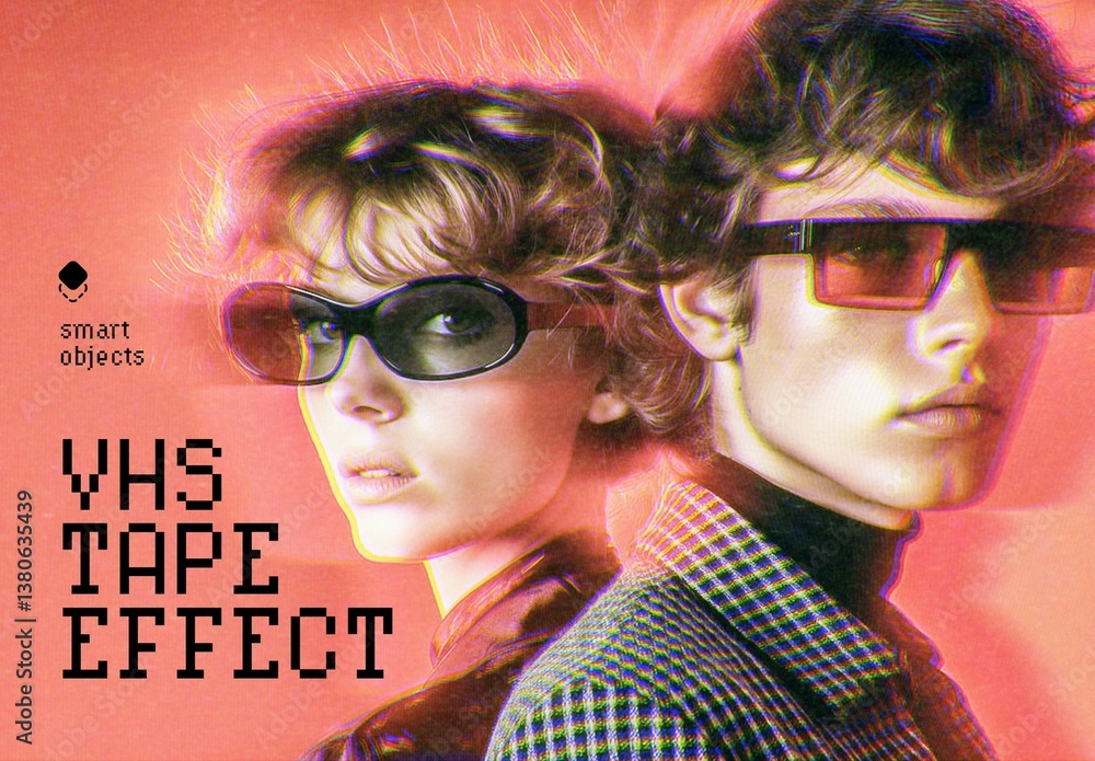 1990s Vhs Tape Effect Mockup Stock Template | Adobe Stock