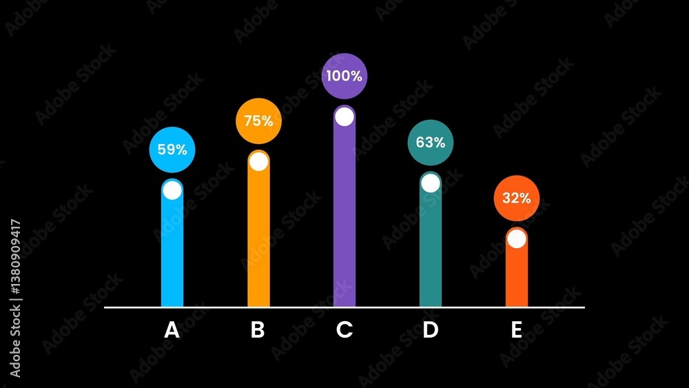 Clean Rounded Bar Chart Infographic Stock Template | Adobe Stock