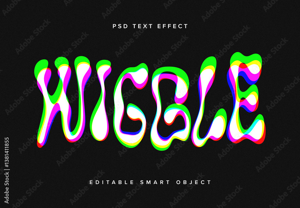 RGB Offset Text Effect Mockup Stock Template | Adobe Stock