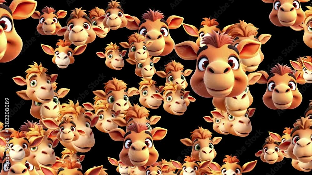 Cartoon Camel heads pop up animation , Camel head animation for kids ...
