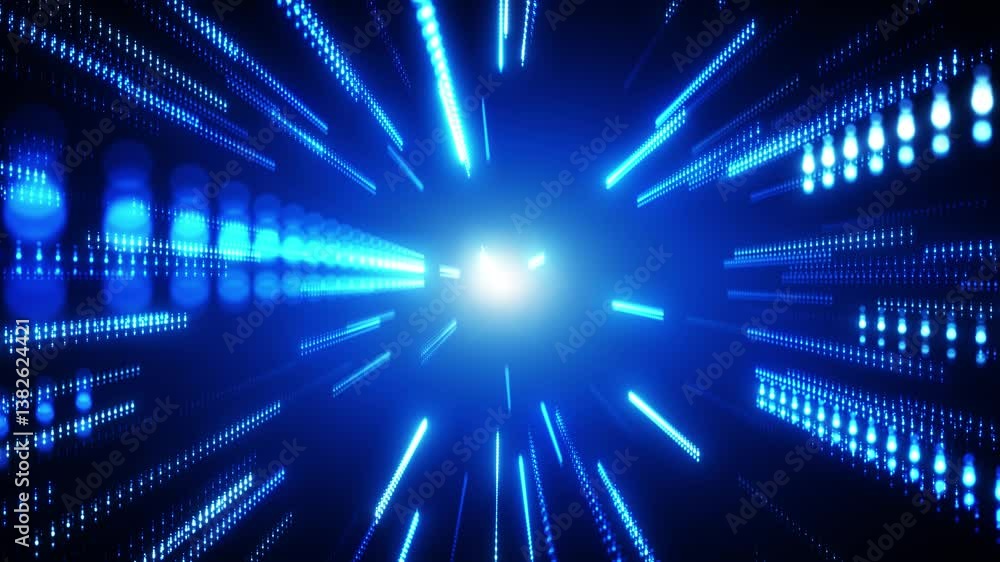 Abstract scene of futuristic cyber world, sci-fi grid, technology ...