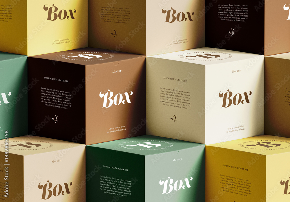 Square Boxes Pattern Mockup Stock Template | Adobe Stock