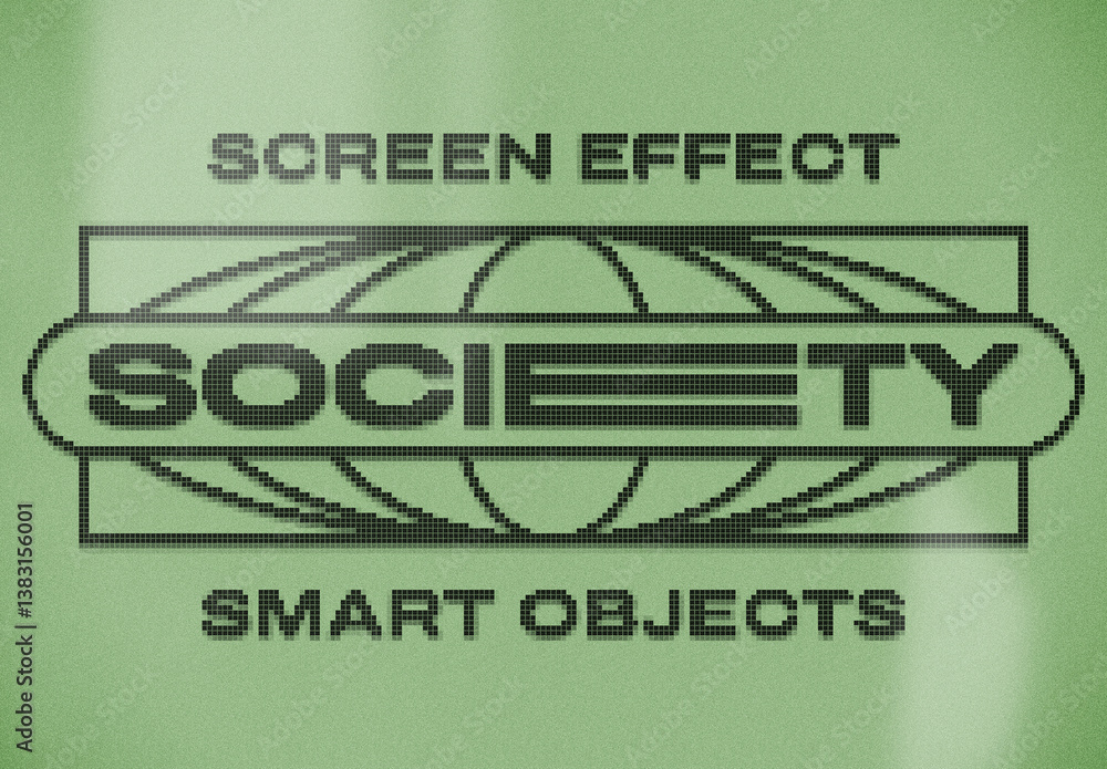 LCD Text & Logo Effect Mockup Stock Template | Adobe Stock