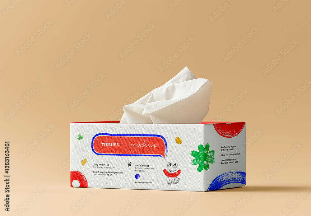 Tissue Packaging Card Box Mockup for Realistic Branding and Product ...