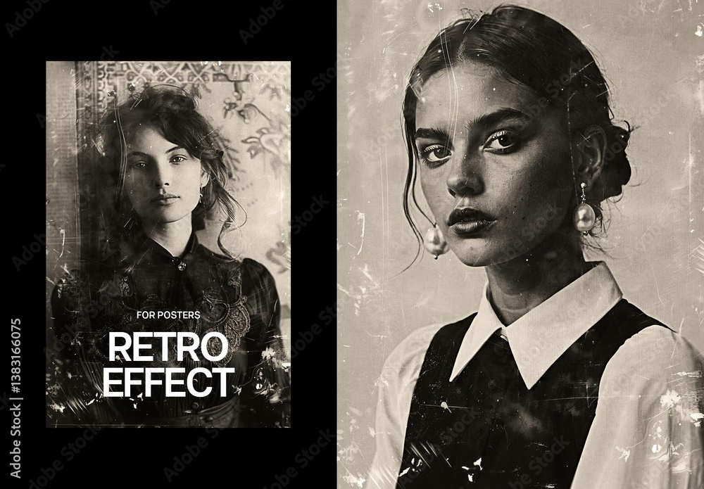 Retro Photo Poster Template Mockup Stock Template | Adobe Stock