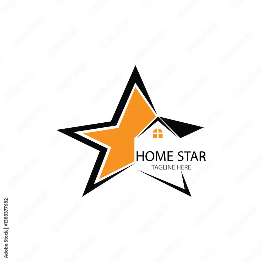 Poster home star logo design vector illustration – Wall Art | UkPosters