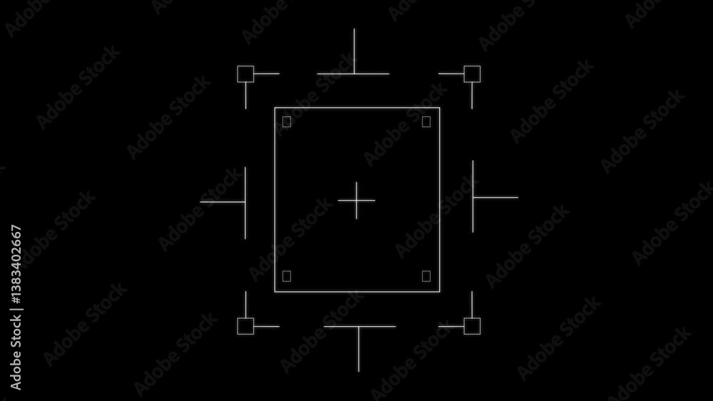 Vidéo Stock 4K Loop in of formation of square radar display with target ...
