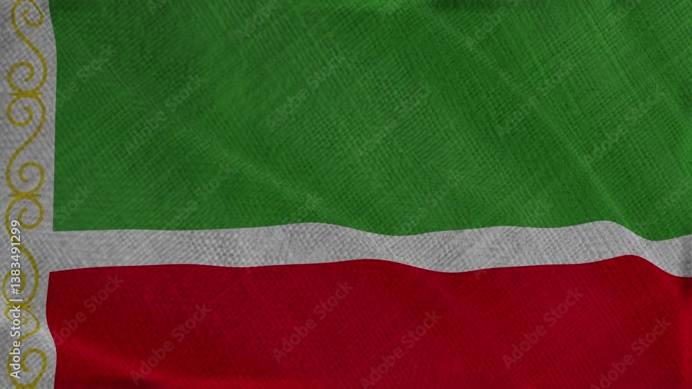 Flag of Checken, Checken 3D Animation flag waving in the wind. 4K ...
