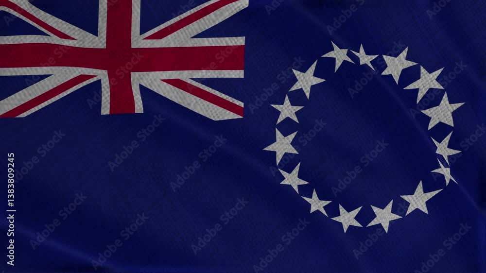 Vídeo do Stock: Flag of Cook Island, Cook Island 3D Animation flag ...
