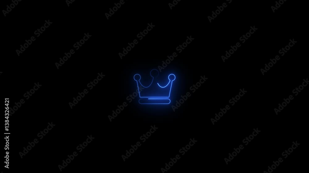 neon king queen crown animated king queen crown icon neon logo icon ...