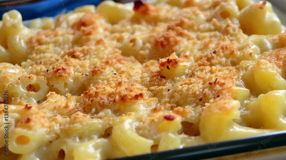 Creamy baked macaroni and cheese with crispy crust for a delicious ...