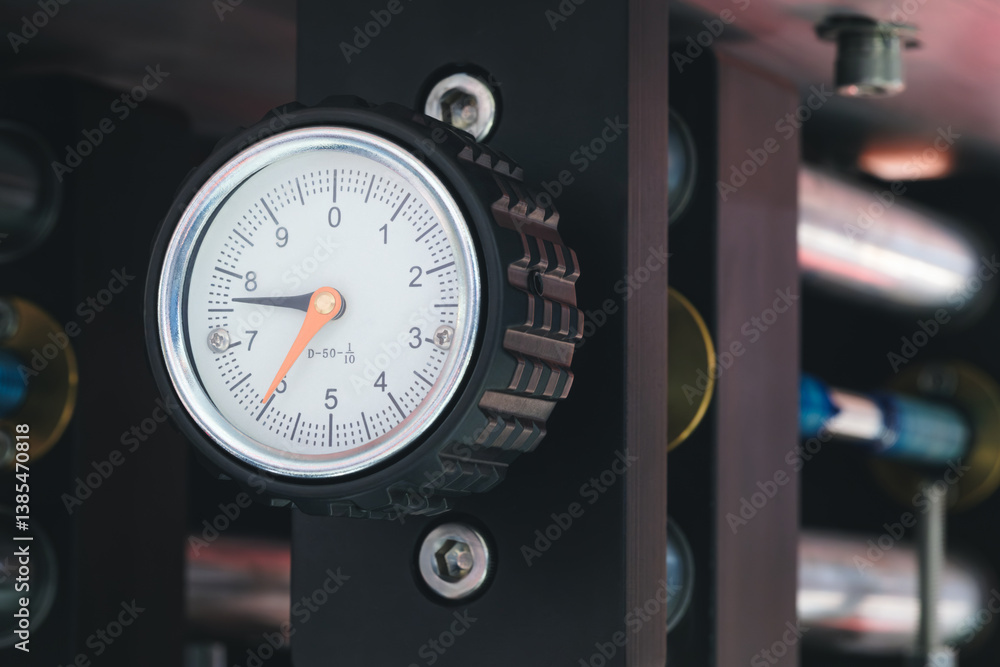 Poster black dial measuring counters with white hands and numbers on ...