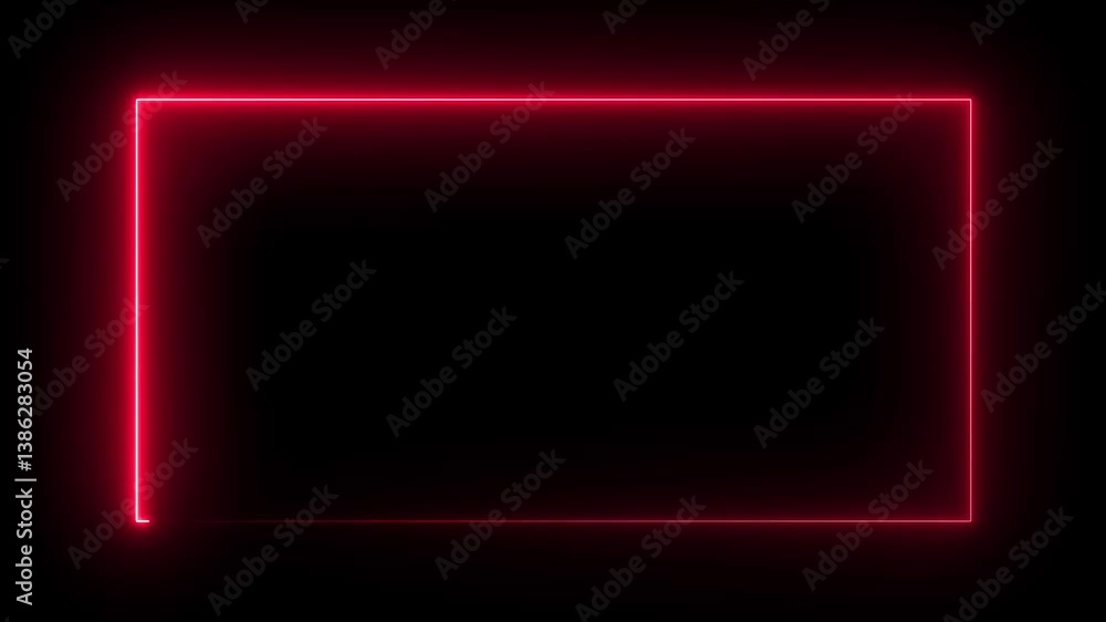 Neon lines with changing colors - abstract movement , Neon light frame ...