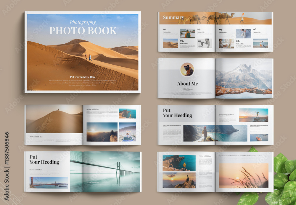 Photo Book Template Landscape Stock Template | Adobe Stock