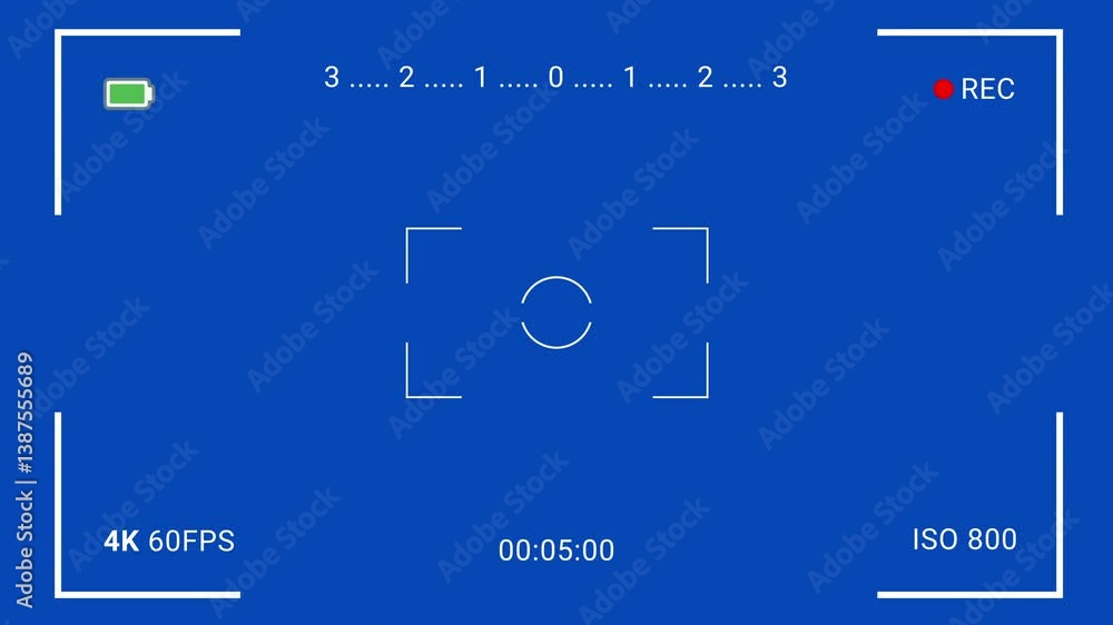 4K Camera Viewfinder Overlay Animation – Realistic Recording Screen ...