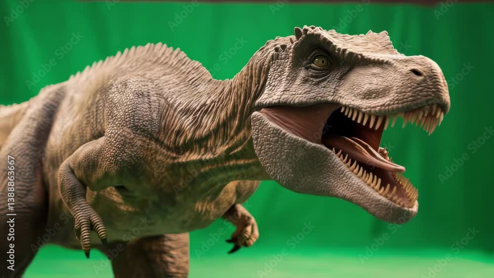 Powerful tyrannosaurus rex rendering roaring menacingly, showcasing ...