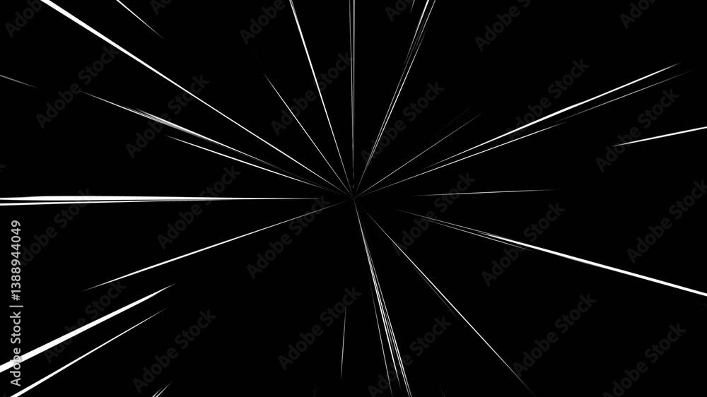 Speed lines in White, Radial Comic Light Speed Lines Moving. Anime ...