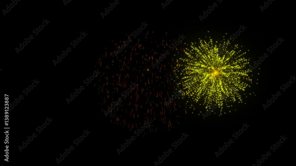 Colorful fireworks animation with transparent Background, Alpha channel ...