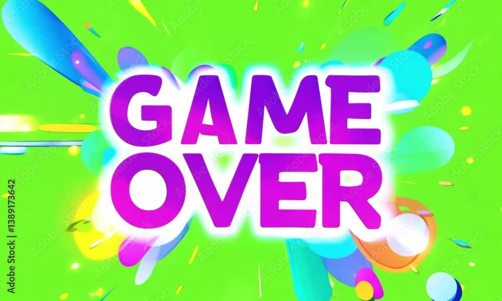 Game Over text animation on green screen . This animated is suitable ...