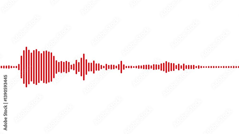 Vidéo Stock Graphic animation of white color sound waves on white ...
