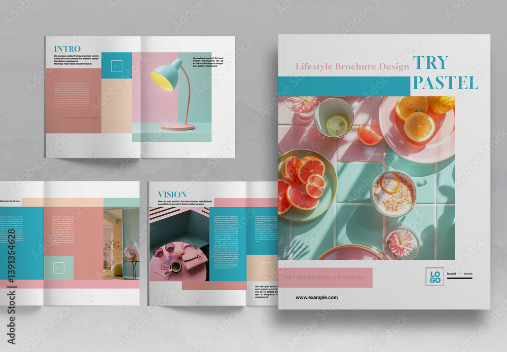 Lifestyle Pastel Brochure Layout Stock Template | Adobe Stock