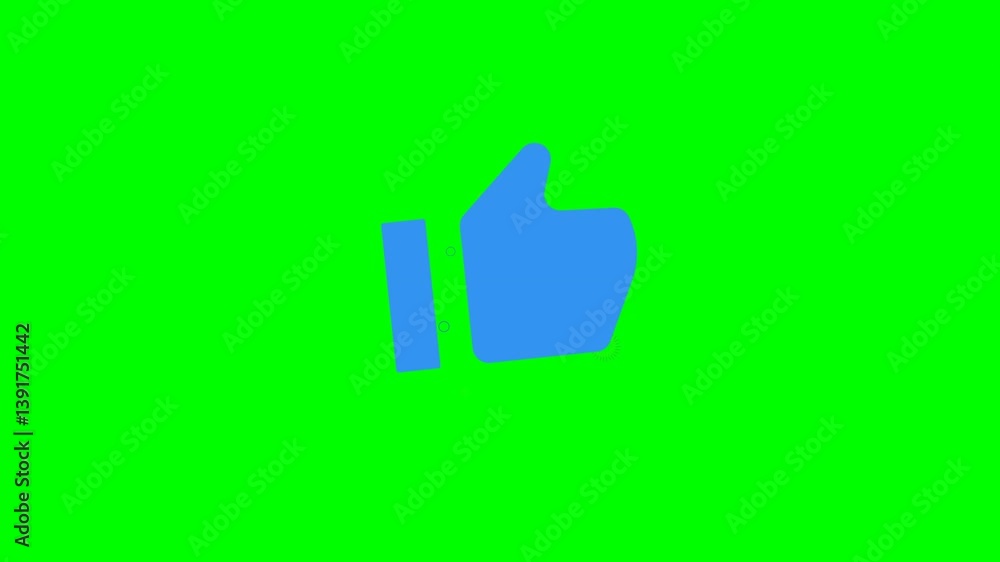 Thumbs up social media like icon animation on transparent background ...