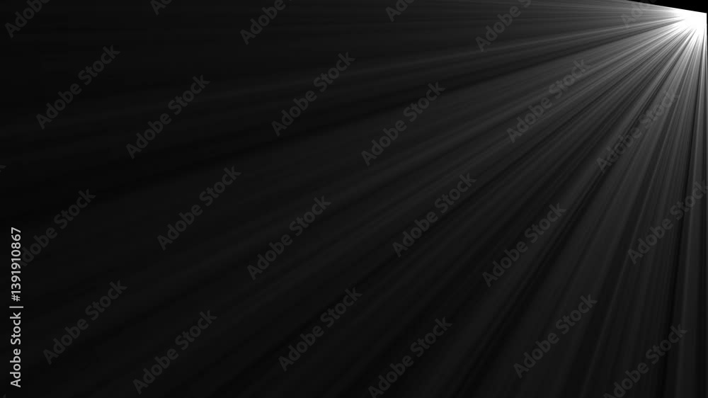 Isolated white light rays animation black background. Glitter, shiny ...