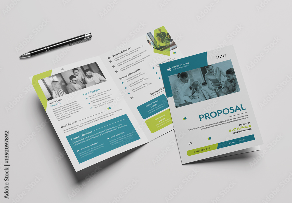 Sponsorship Proposal Bifold Brochure Template Layout Stock テンプレート ...