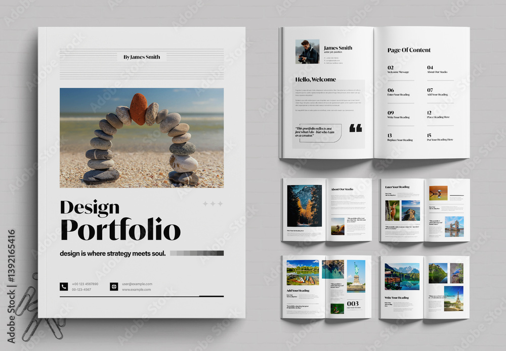 Design Portfolio Magazine Template Stock Template | Adobe Stock