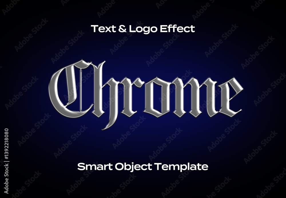 Chrome Transparent Black Text Logo Style Effect Mockup Logotype ...