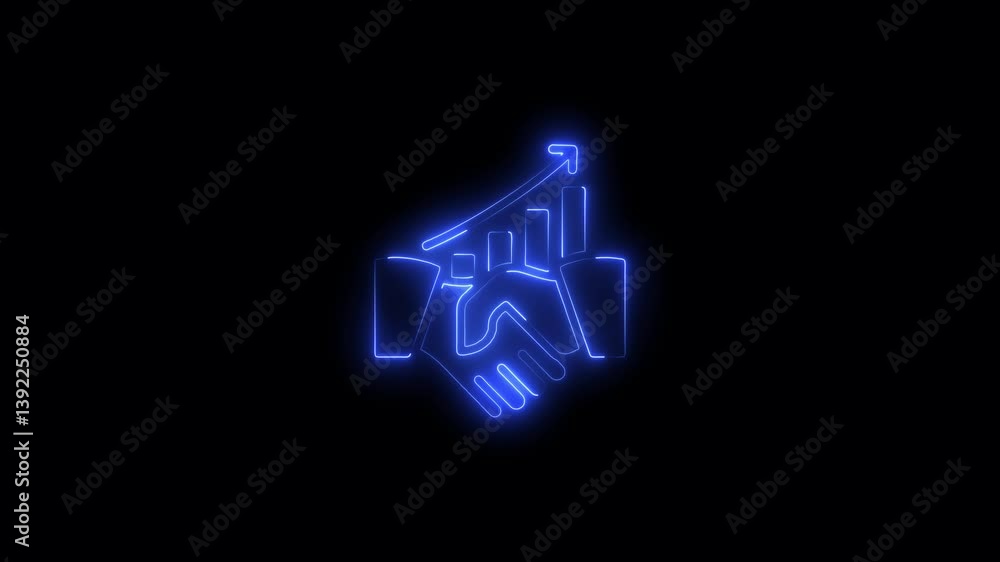 Handshake symbol concept. Animation of shaking hands color icon in ...