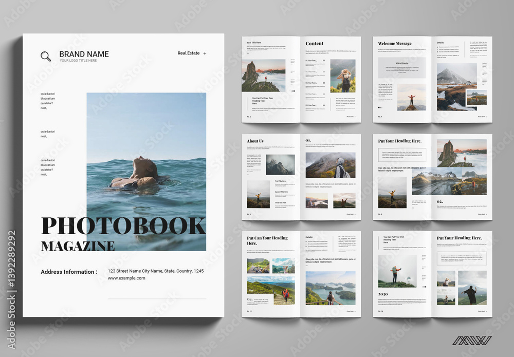Photobook Magazine Layout Template Stock Template | Adobe Stock