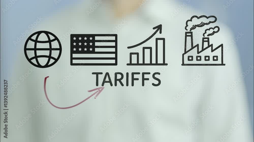 Vidéo Stock Businessman drawing a curved arrow from a world symbol to ...