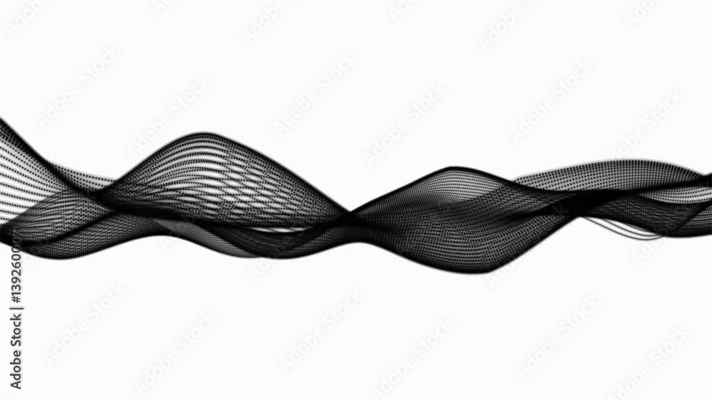 Abstract wave technology digital black dot background, looped wave and ...