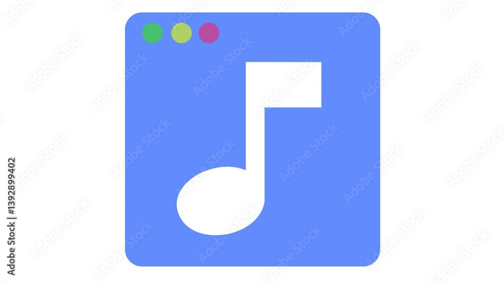 Music note icon animation. Audio musical symbol. Alpha channel ...