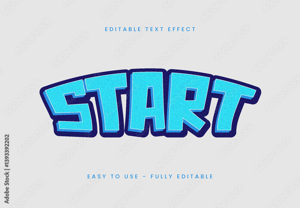 Blue Fun Comic Playful Font Blocky Outlined Text Effect Stock Template ...