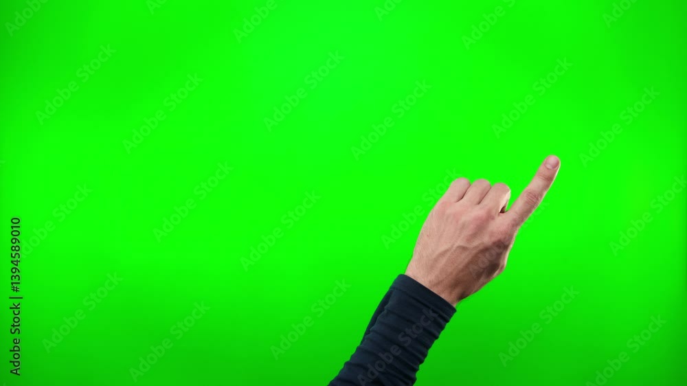 Pack of videos a male hand perform multiple gestures. Finger swipes ...