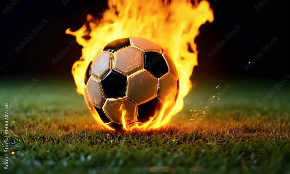Flaming Soccer Ball | 4K Ultra HD Action Sports Visuals, Feel the ...