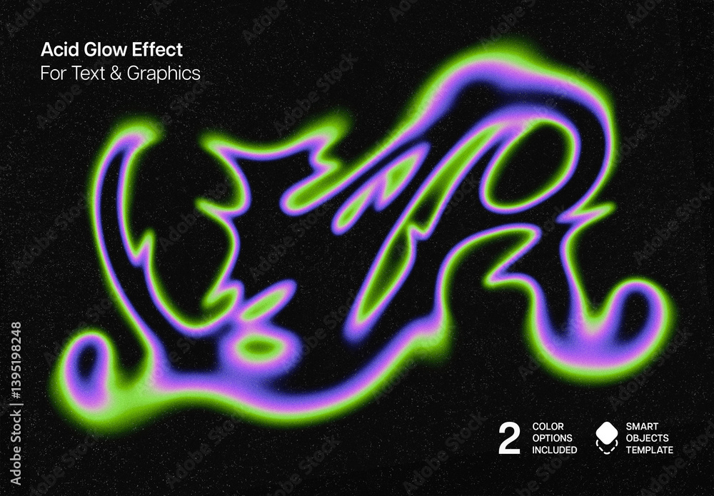 Acid Glowing Text & Logo Effect Mockup Stock Template | Adobe Stock