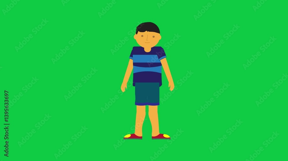 Excited and wow face character animation for emotional reactions ...