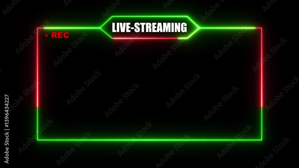 Vidéo Stock Neon frame live streaming game live Stream overlay ...