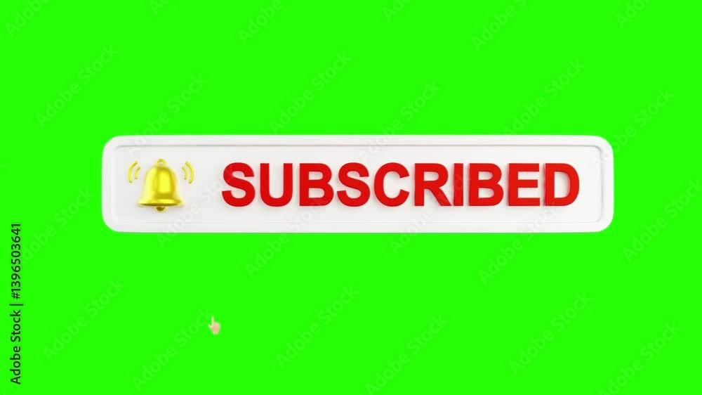 Stockvideon Modern 3D Subscribe Button, Green Screen Video, Green ...