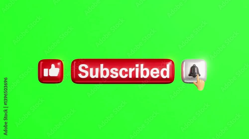 Modern 3D Subscribe Button, Green Screen Video, Green Screen, Green ...